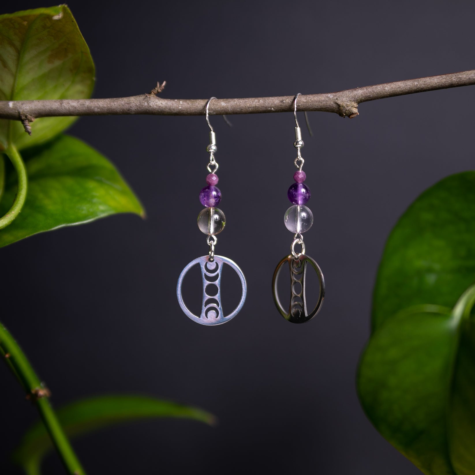 Amethyst Crystal Eclipse Earrings – Kinley Jewelry LLC